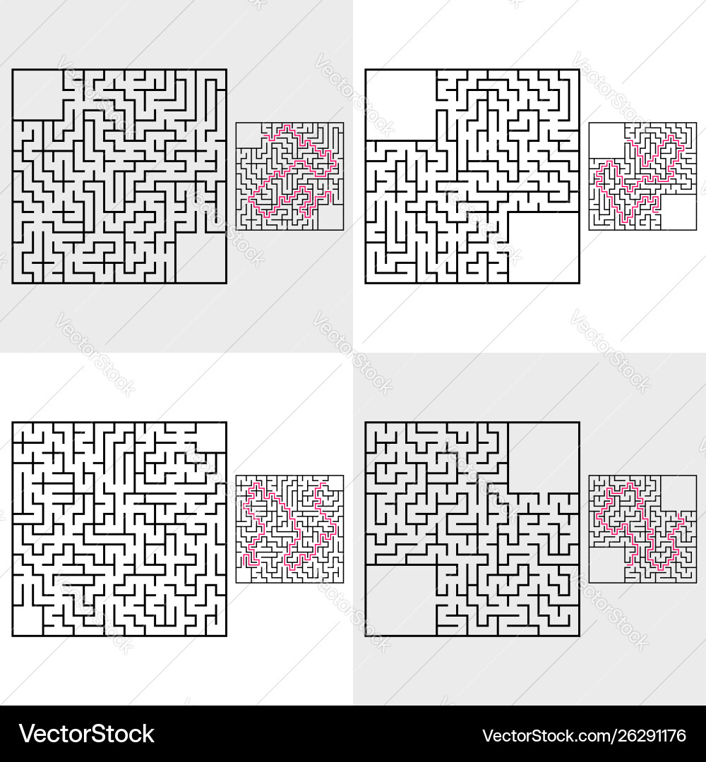 A set mazes game for kids puzzle children Vector Image