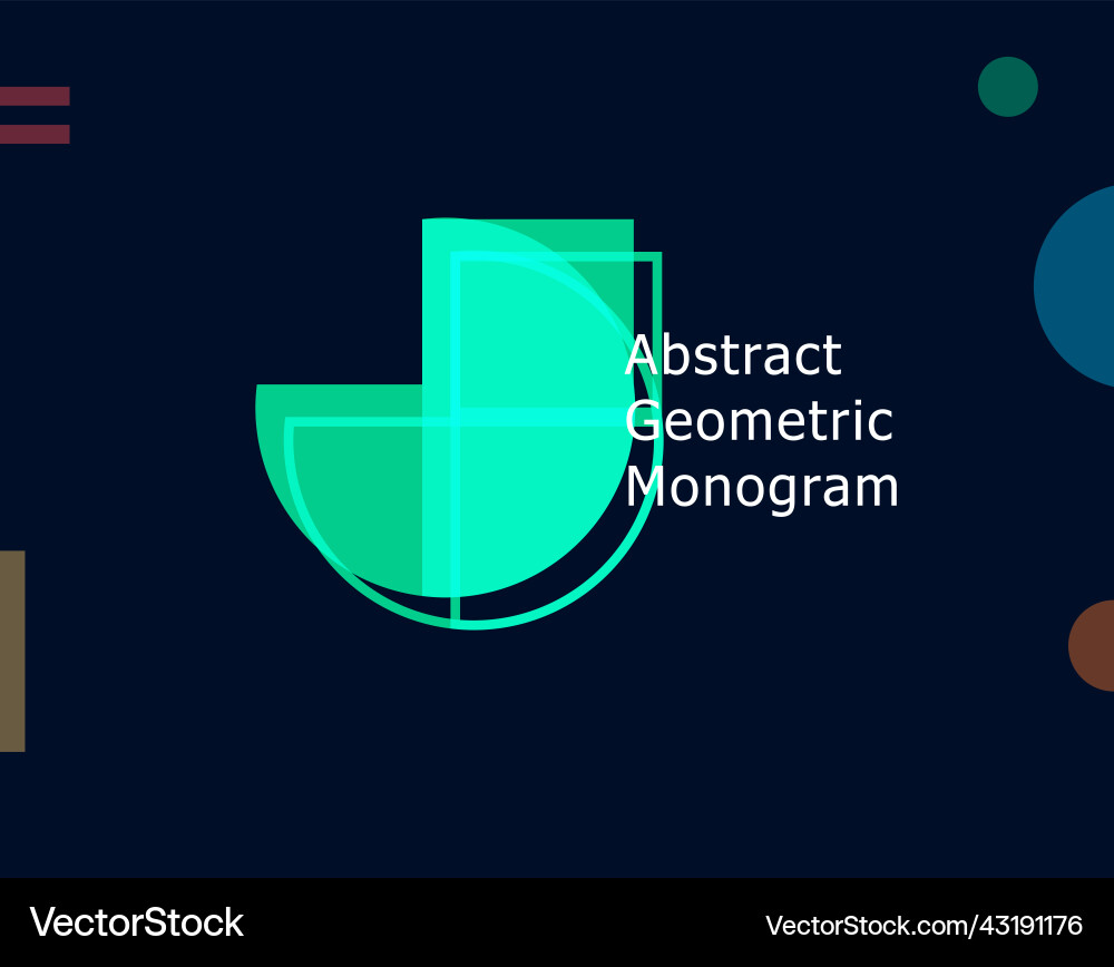 Abstract geometric letter j graphic concept color Vector Image