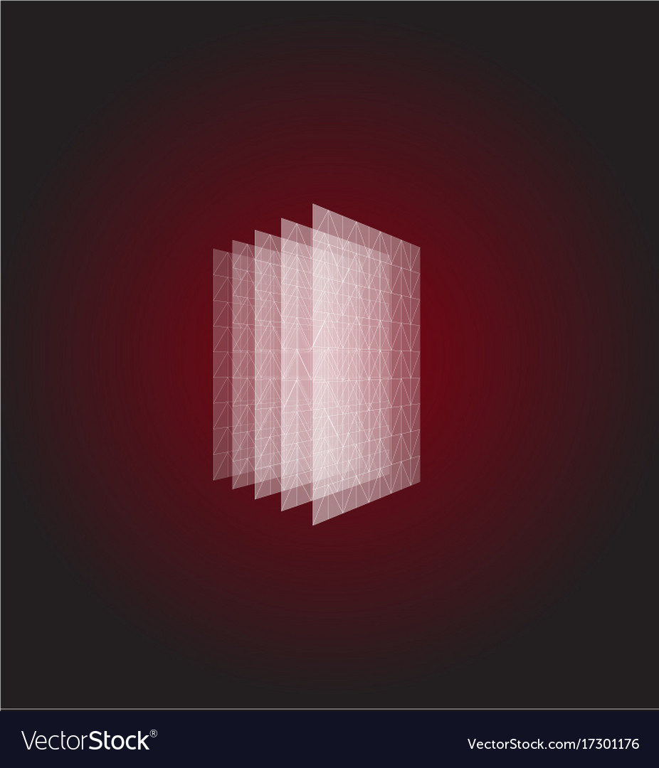 Abstract shape red geometric visualization Vector Image