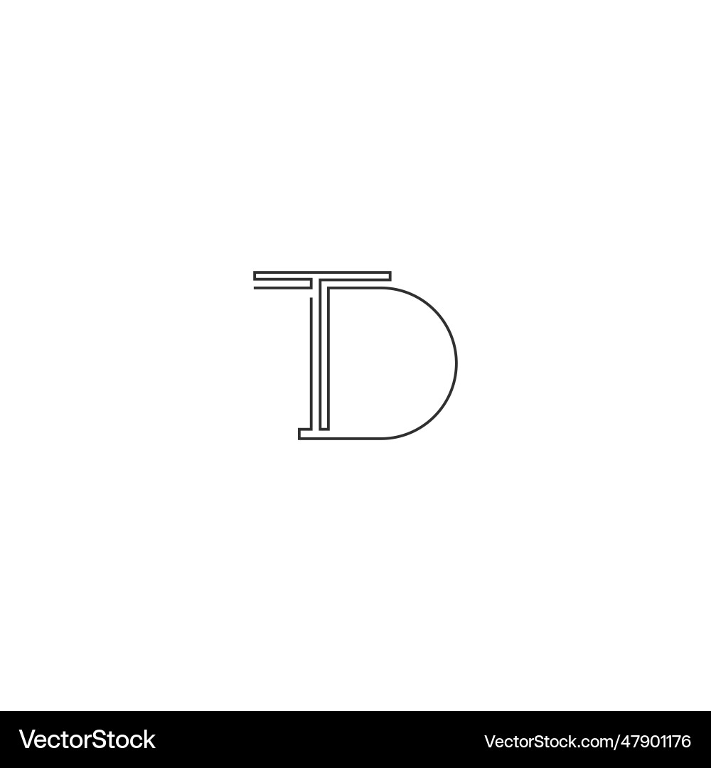 Alphabet letters initials logo dt td d and t Vector Image