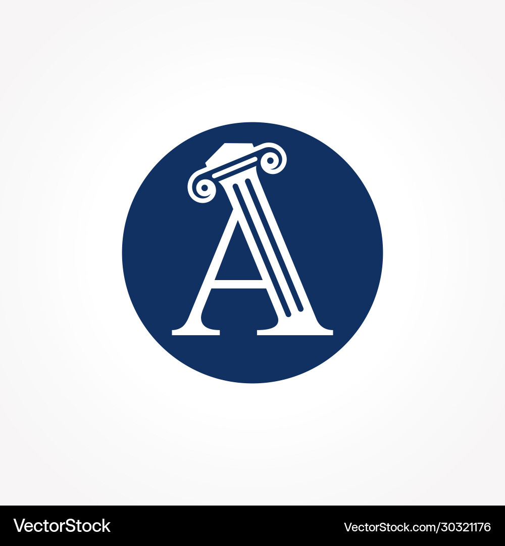 Attorney law letter a logo with creative modern Vector Image