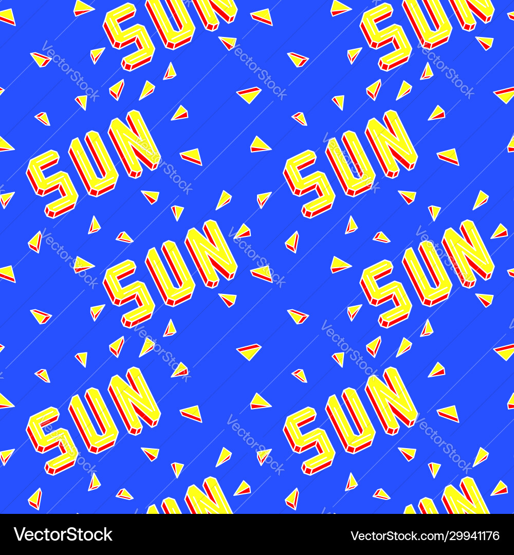 Bright yellow and orange sun lettering isolated Vector Image