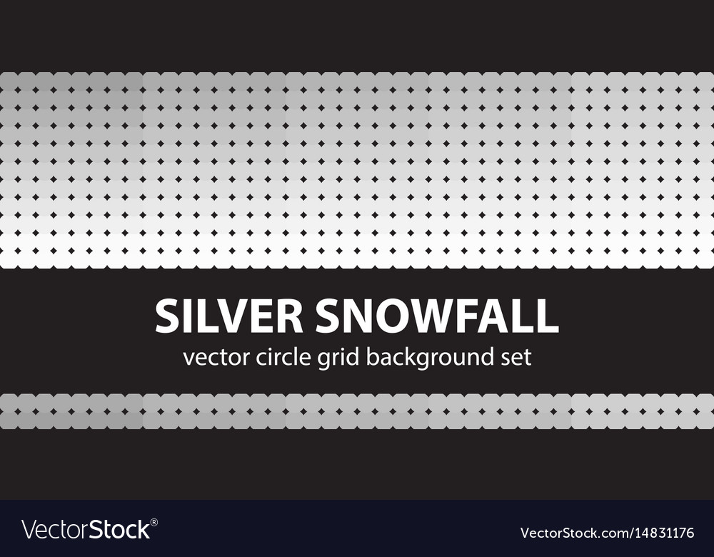 Circle pattern set silver snowfall seamless Vector Image