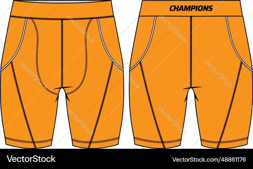 Compression tights fitness shorts design flat Vector Image