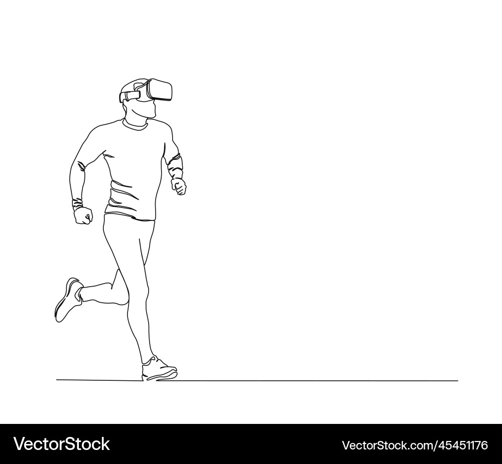 Continuous line drawing of running man wearing Vector Image