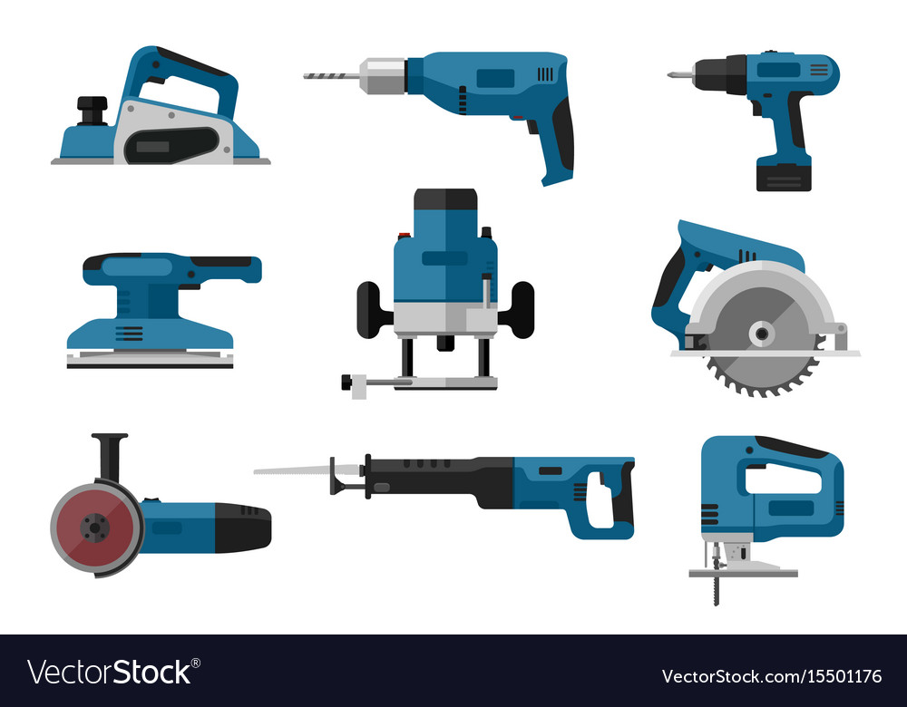 Electric tools set Royalty Free Vector Image - VectorStock