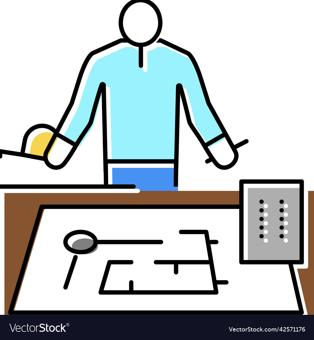 Engineer worker color icon Royalty Free Vector Image Engineer worker color icon Royalty Free Vector Image