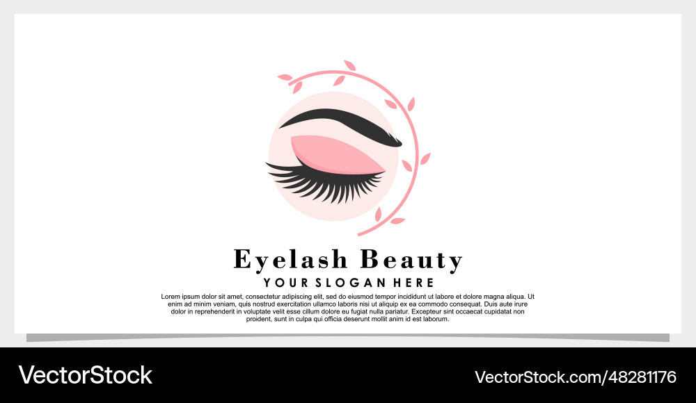 Eyelash logo design for lashes beauty salon Vector Image