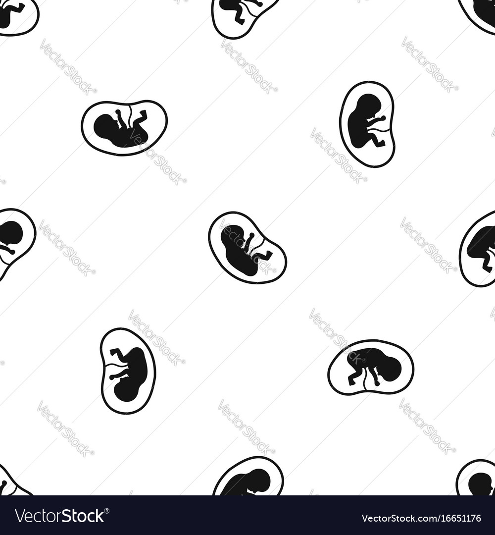 Fetus pattern seamless black Royalty Free Vector Image
