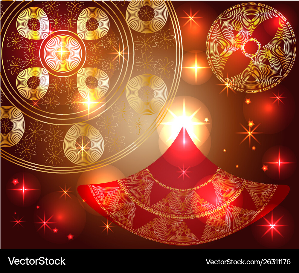Happy diwali light background lamp oil Royalty Free Vector