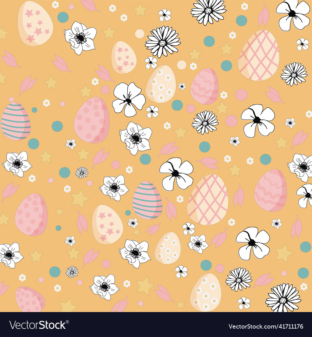 Happy easter egg pattern background Royalty Free Vector