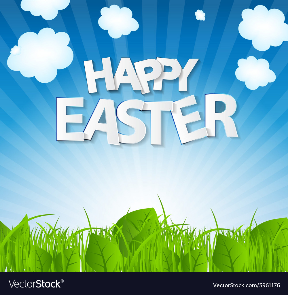 Happy easter spring background Royalty Free Vector Image