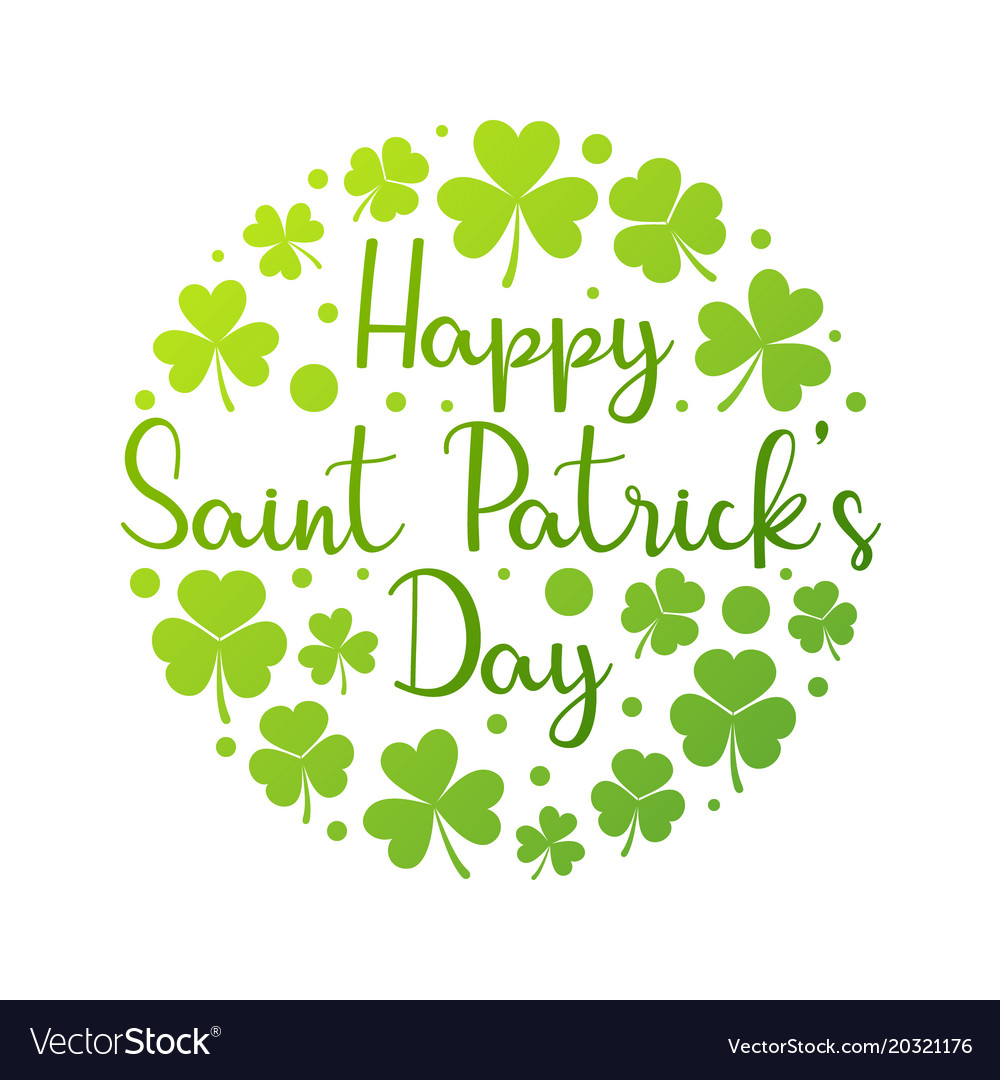 Happy Saint Patricks Day Round Bright Royalty Free Vector