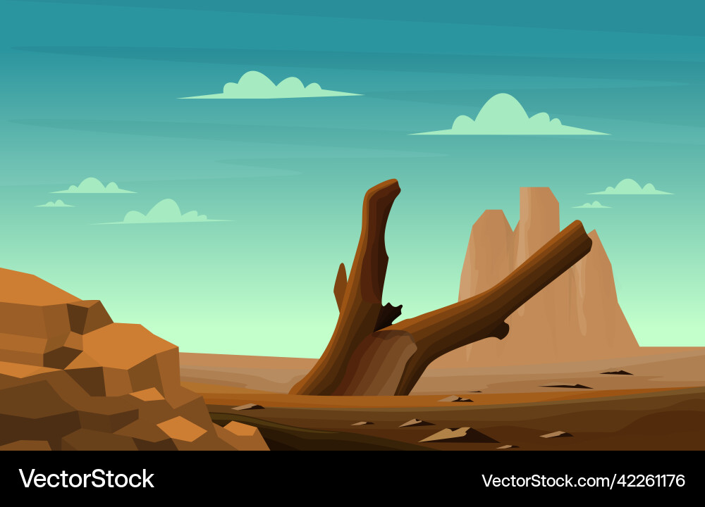 Horizon sky western american dead tree vast Vector Image