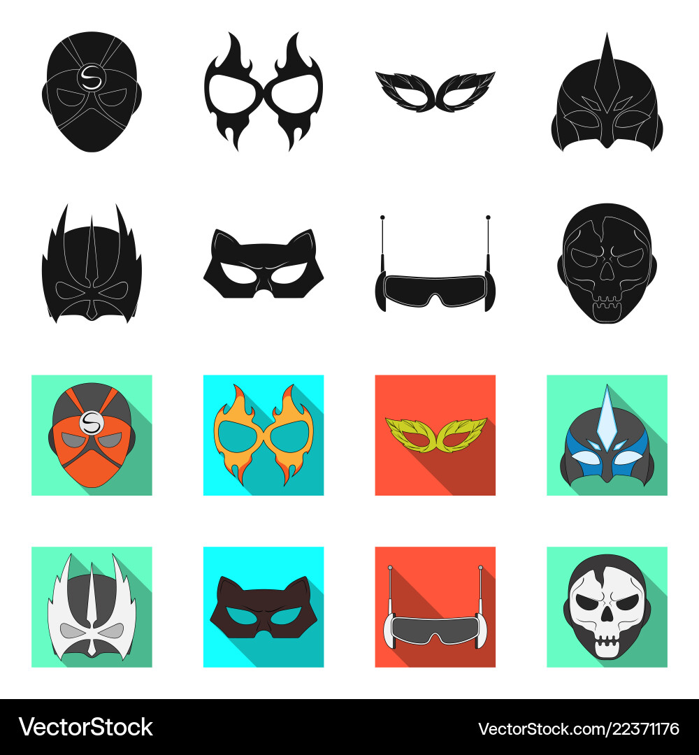 Isolated object of hero and mask icon set Vector Image