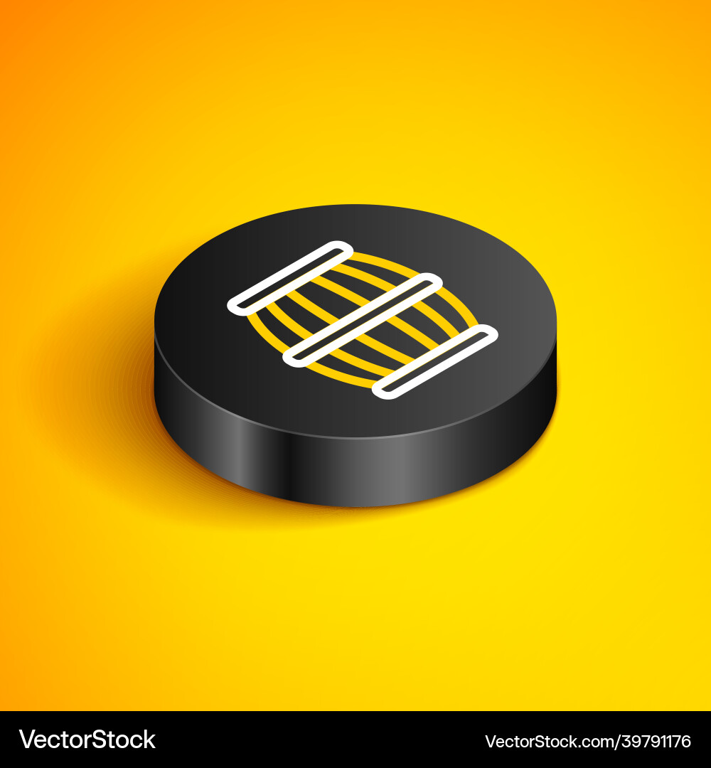 Isometric line gun powder barrel icon isolated Vector Image