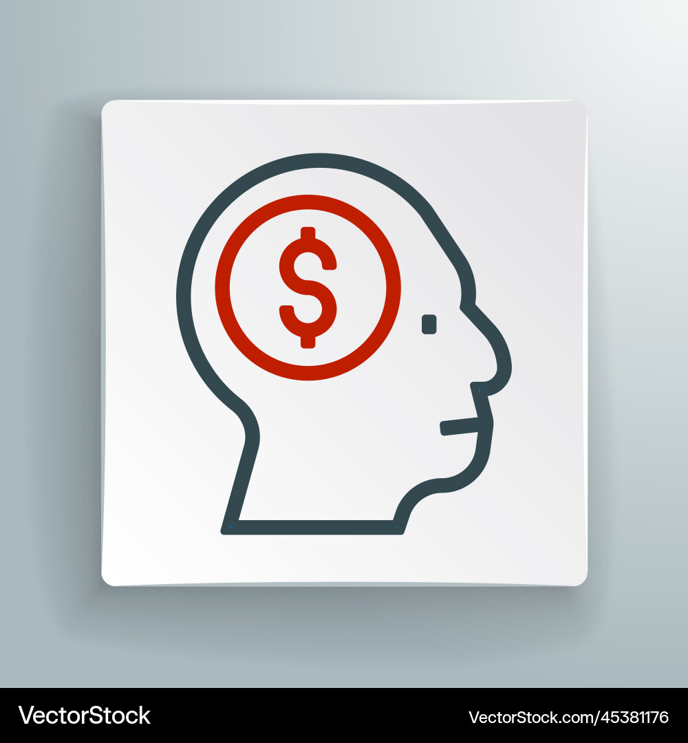Line business man planning mind icon isolated Vector Image