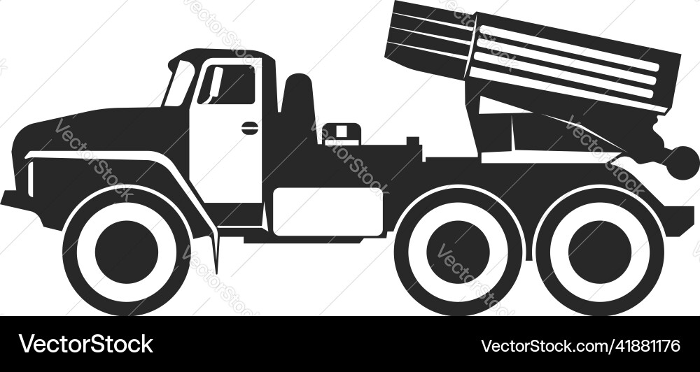 Multiple launch rocket system grad image Vector Image