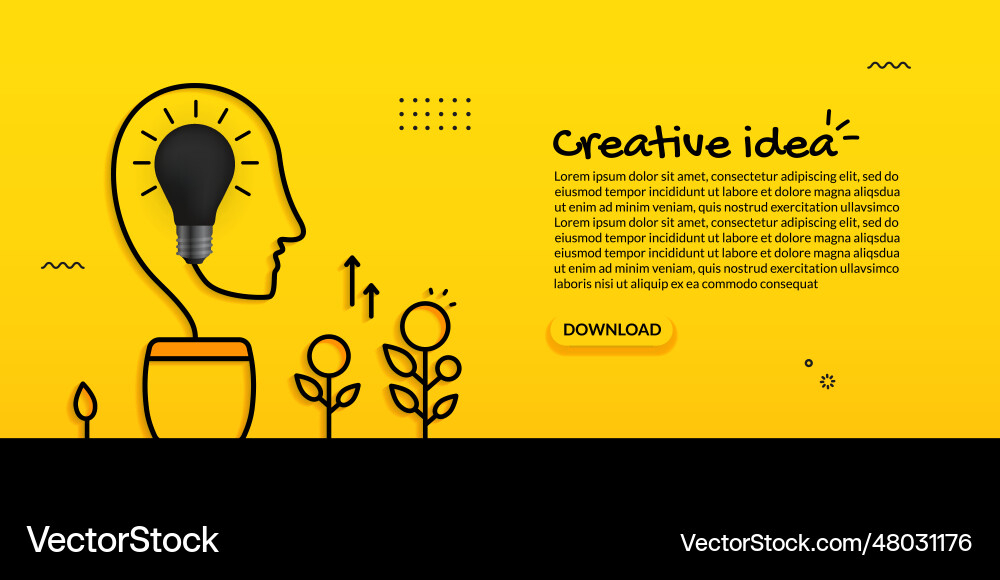 Plant of knowledge with human head and light bulb Vector Image