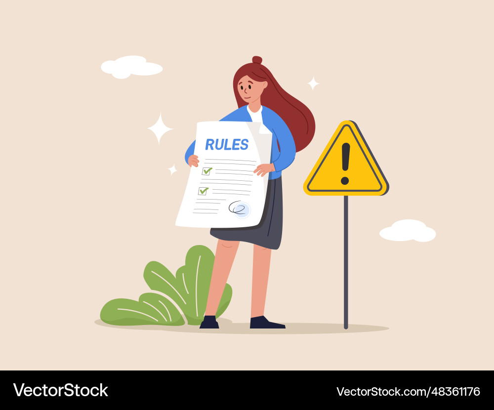 Rules and regulations concept company policy Vector Image