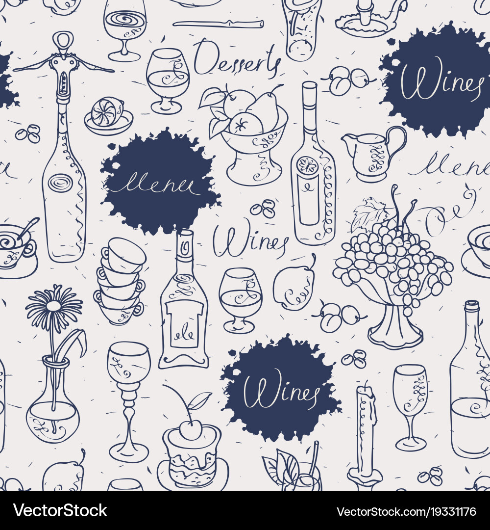Seamless texture background on the topic of wine Vector Image