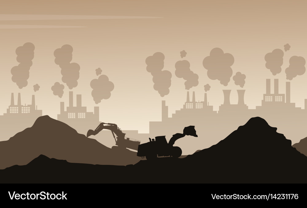 Silhouette of bad environment with trash Vector Image