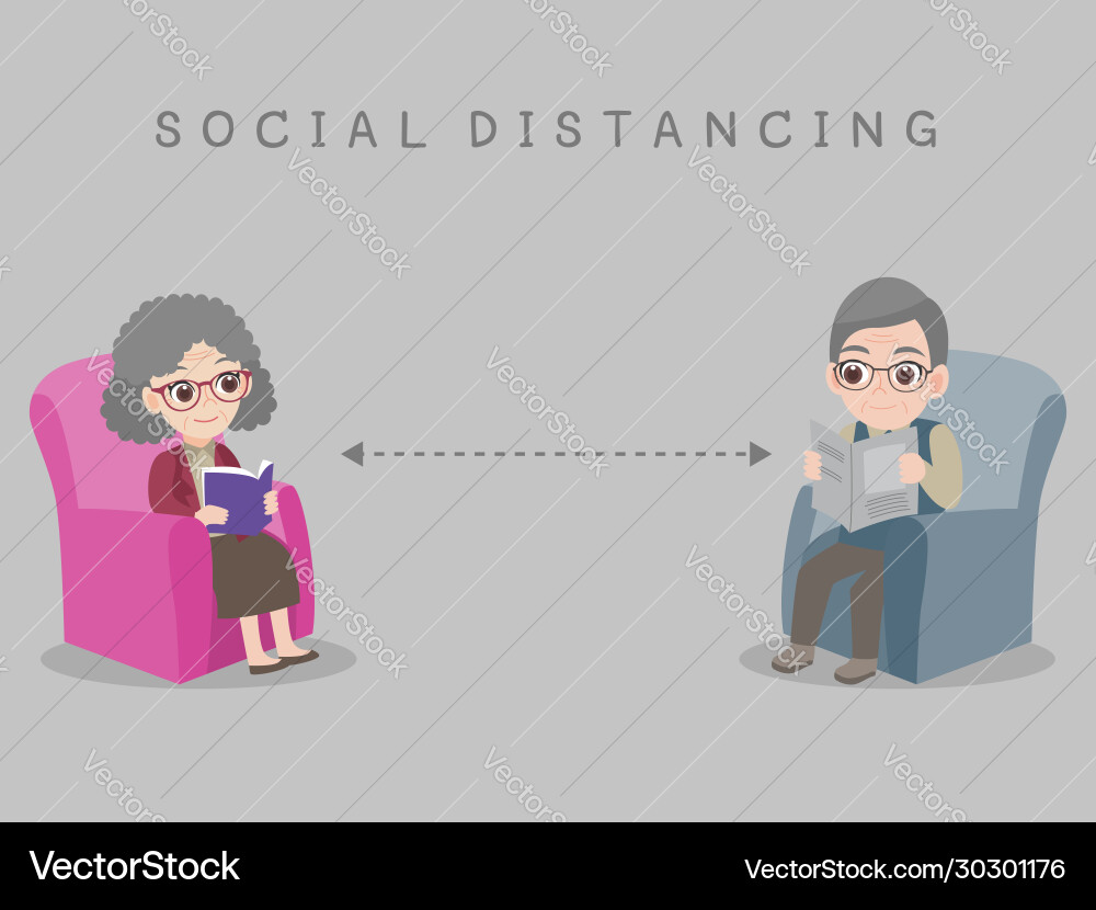 Social distancing people keeping distance Vector Image