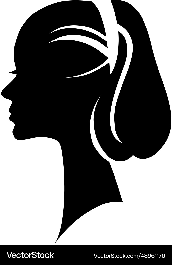 Woman short hair logo Royalty Free Vector Image