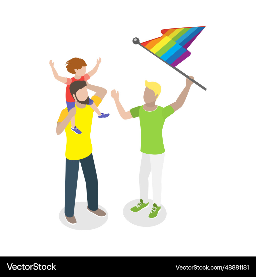 3d isometric flat of lgbt Royalty Free Vector Image