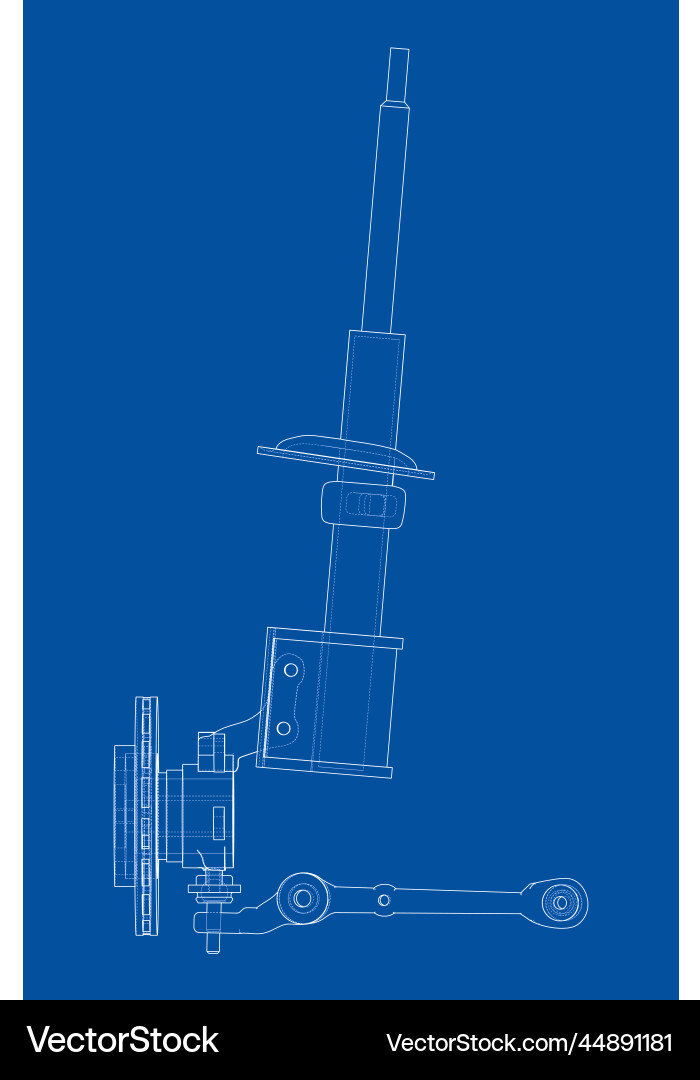 Car suspension with shock absorber Royalty Free Vector Image