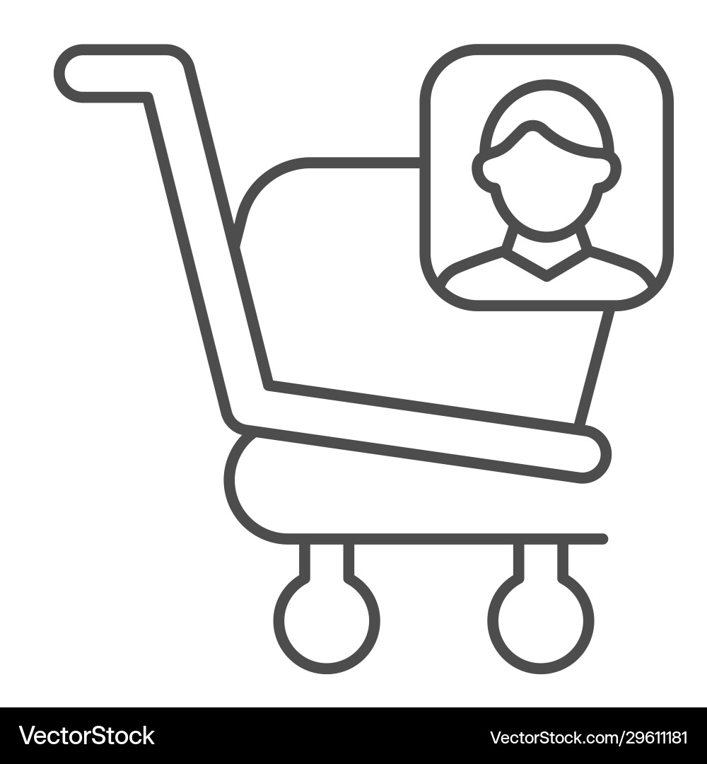 Consumer basket account thin line icon market Vector Image
