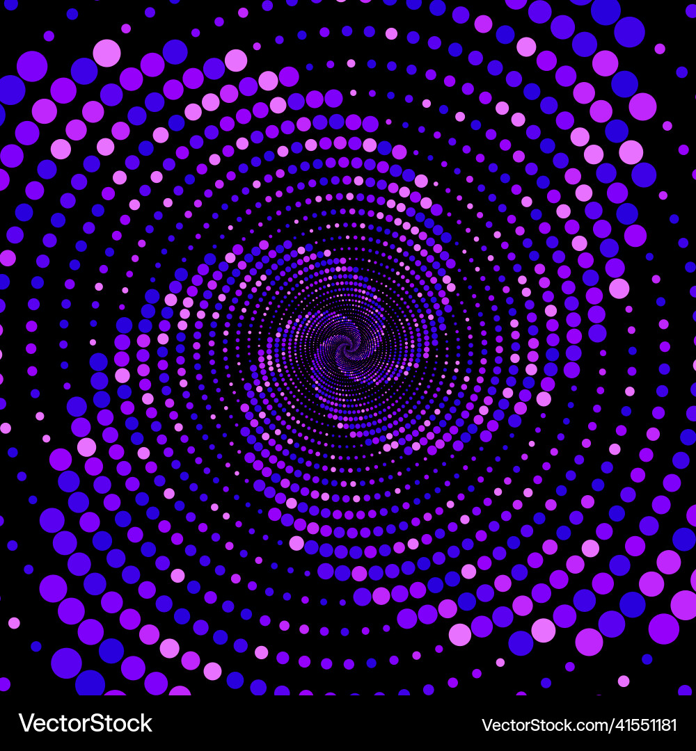 Dotted spiral swirl color abstract Royalty Free Vector Image