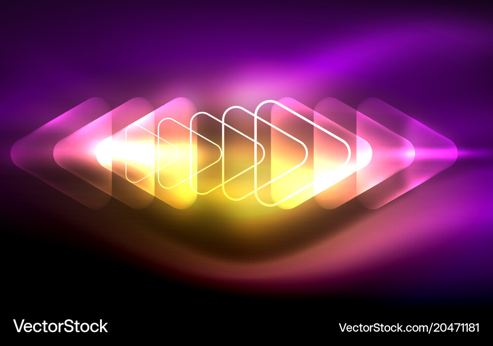 Glowing triangle geometric shapes in dark Vector Image