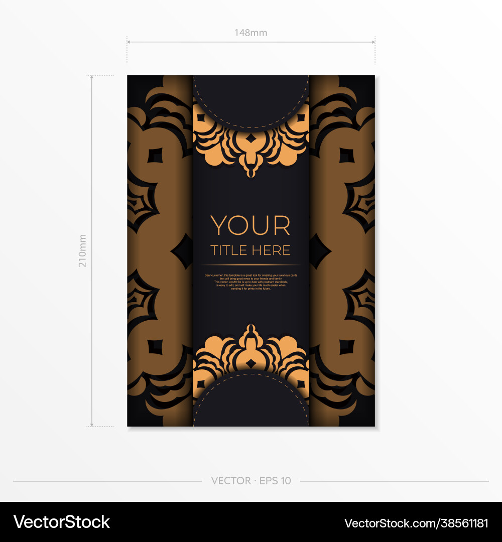 Ready-made postcard design with vintage indian Vector Image
