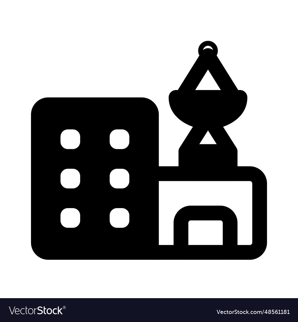 Satellite dish placed on building rooftop Vector Image