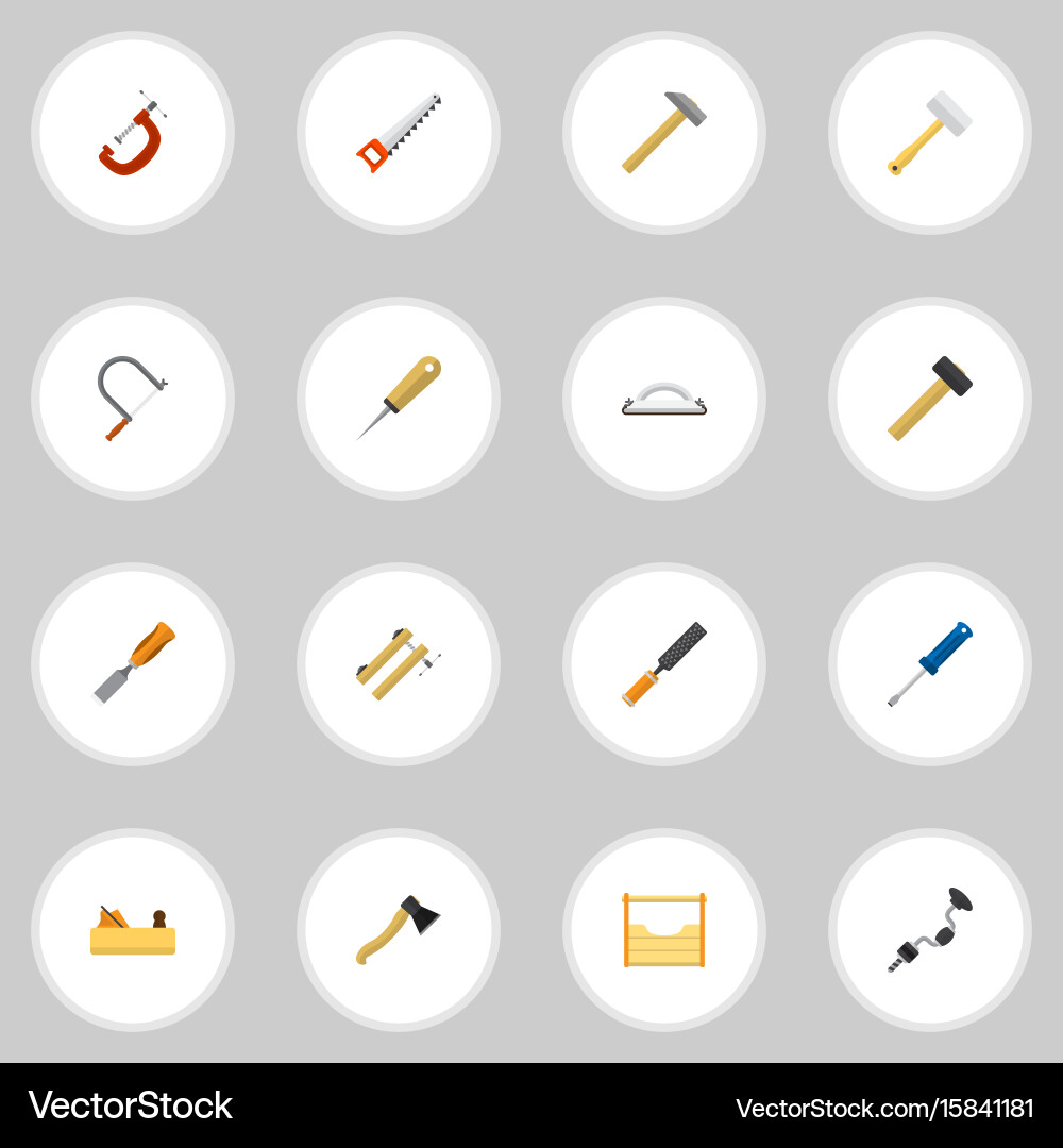 Set of 16 editable tools icons includes symbols Vector Image