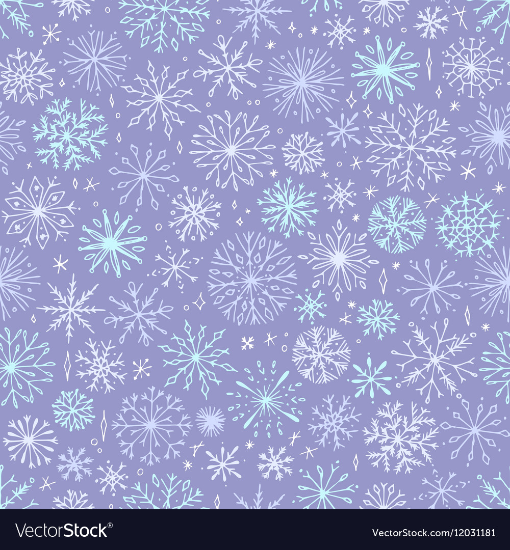 Snowflake seamless pattern Royalty Free Vector Image