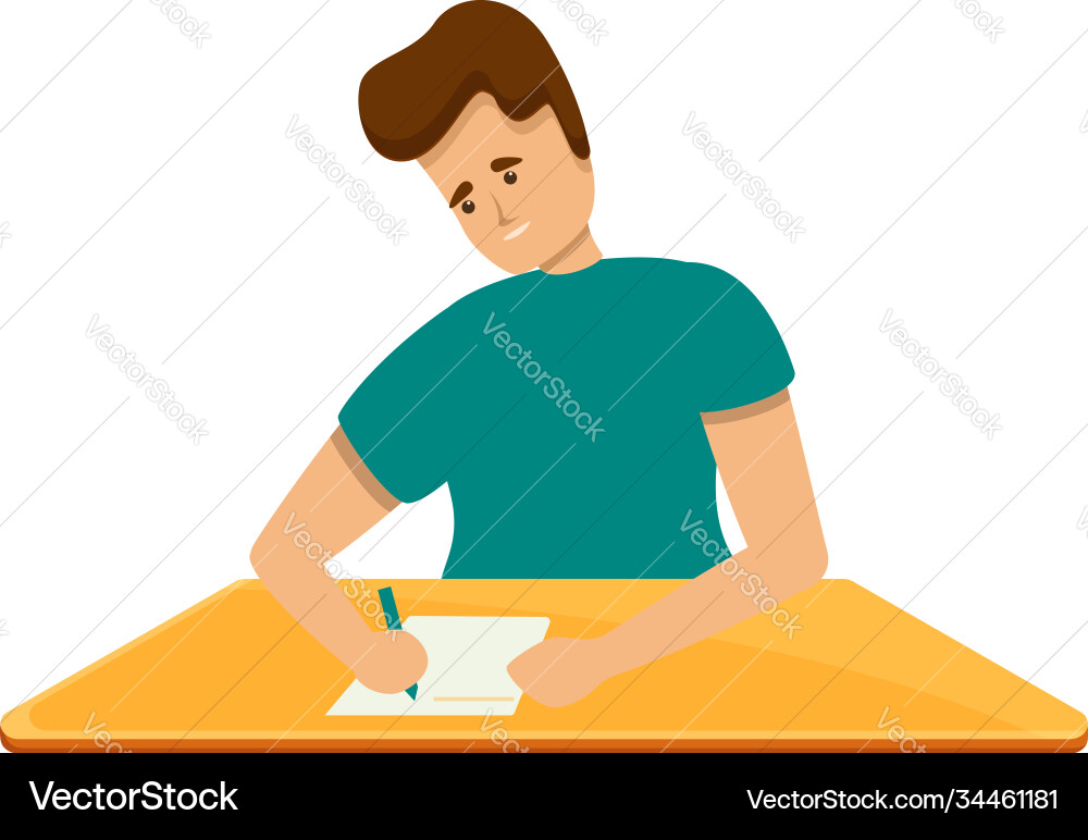 Success test writing icon cartoon style Royalty Free Vector