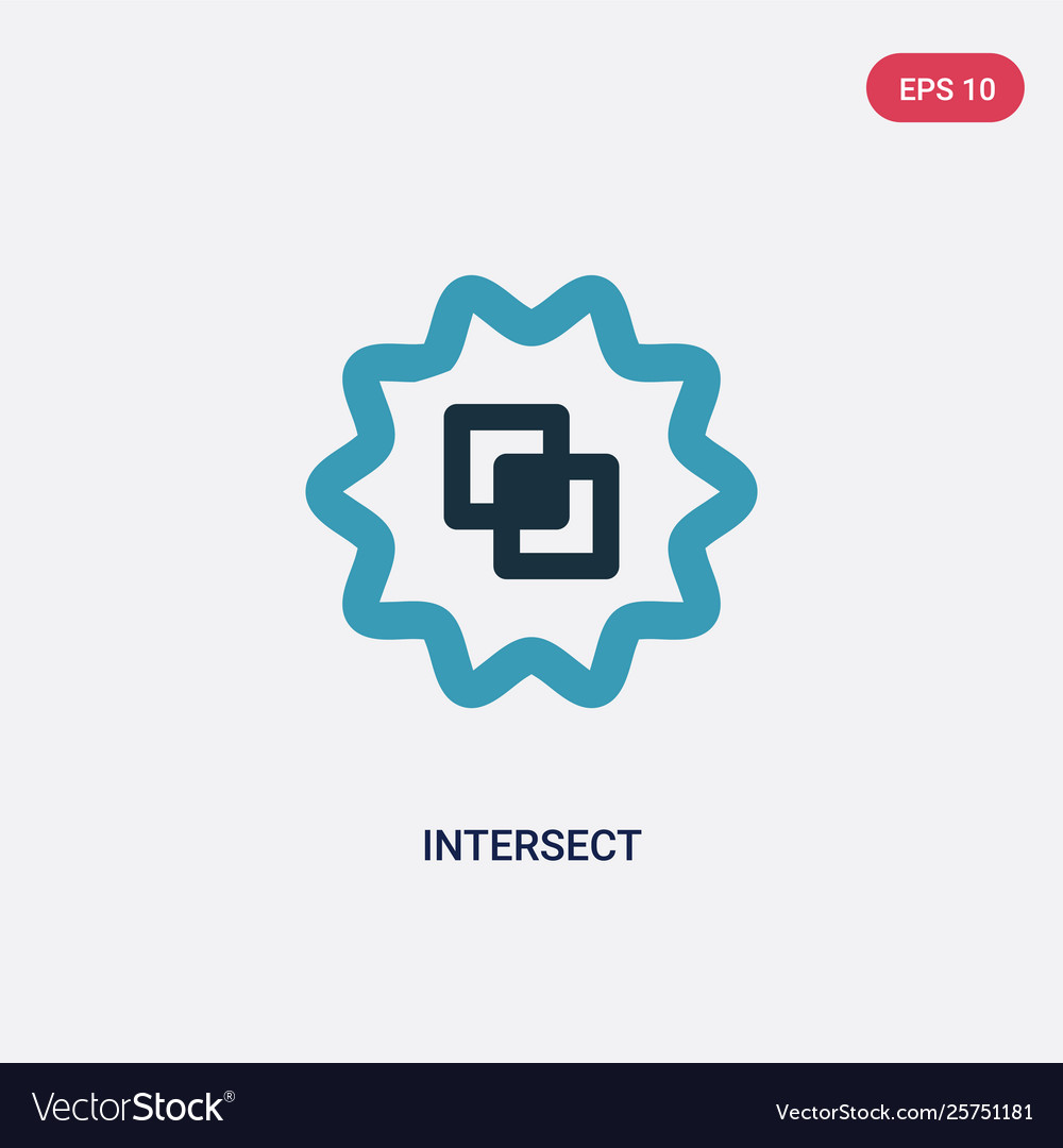 Two color intersect icon from user interface Vector Image