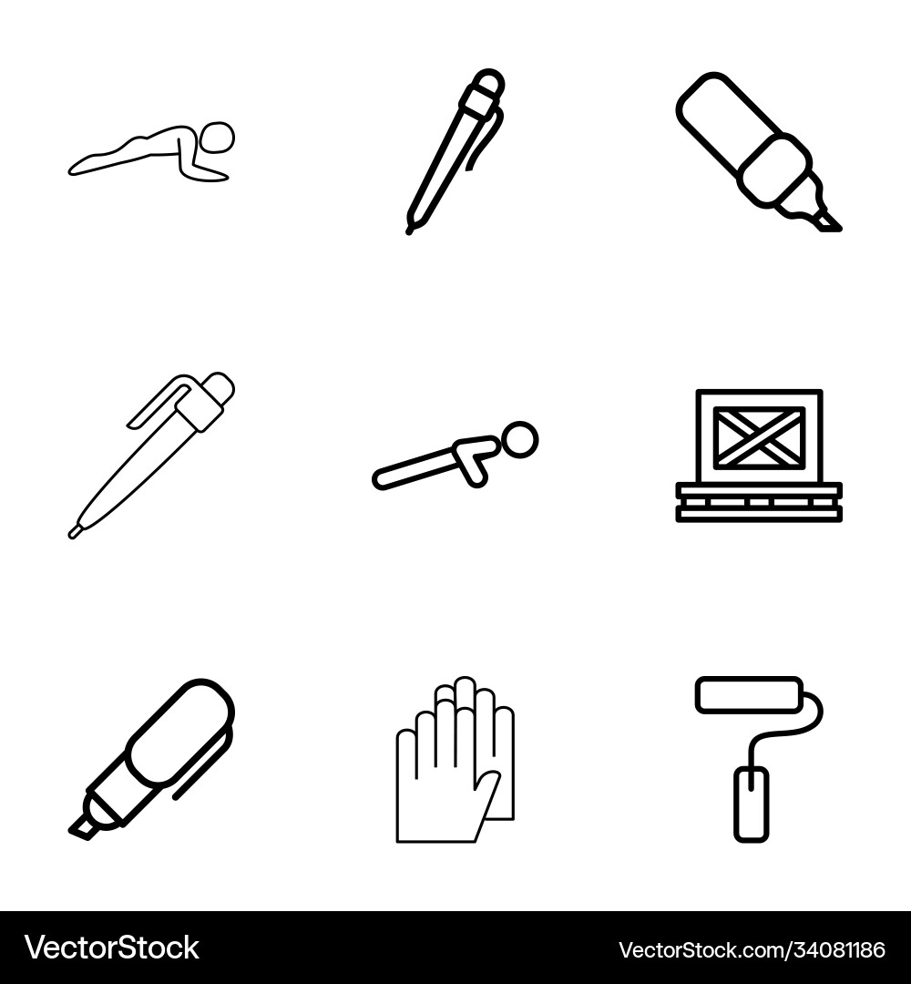 9 working icons Royalty Free Vector Image - VectorStock