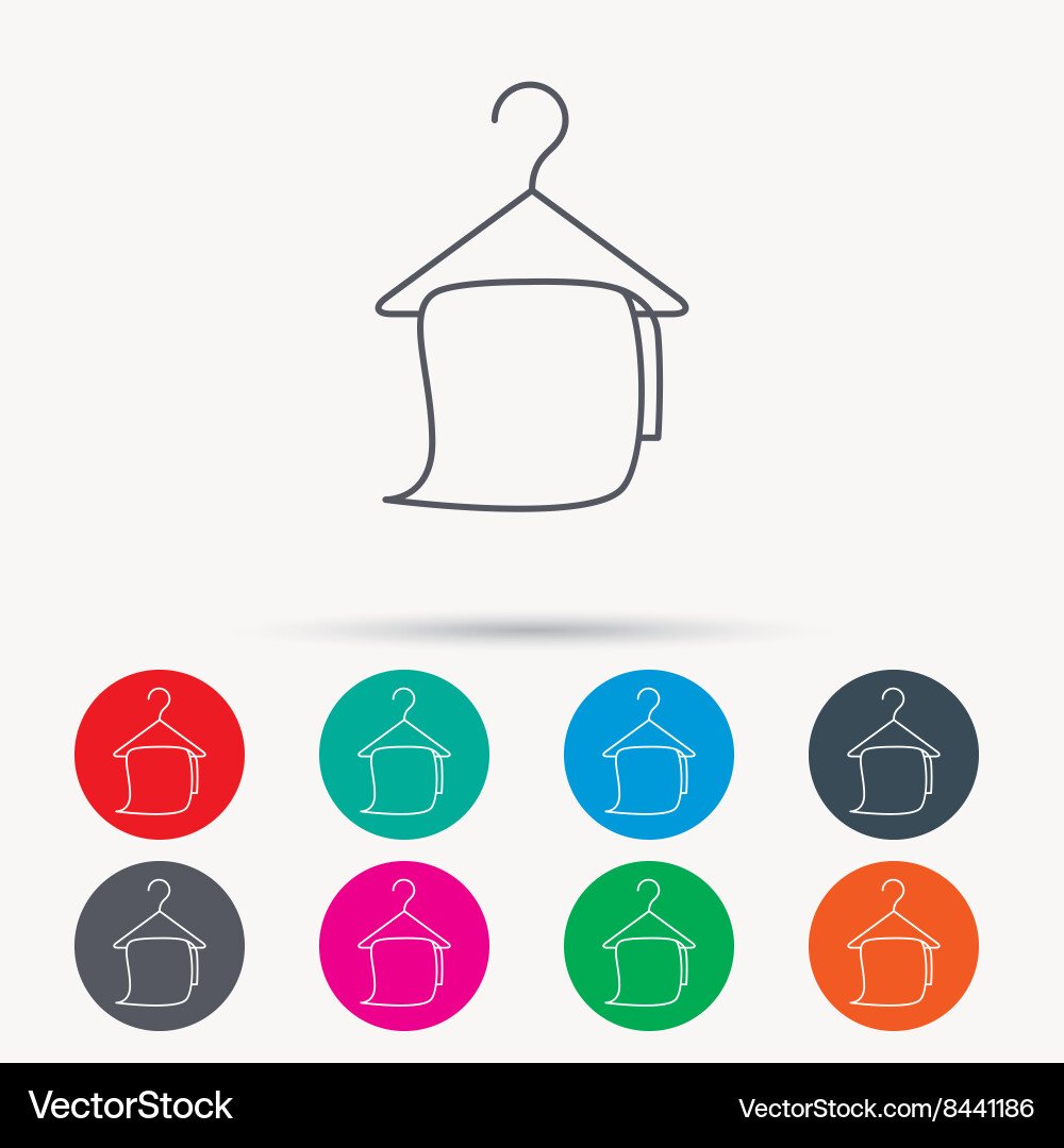 Bath towel icon cleaning service sign Royalty Free Vector