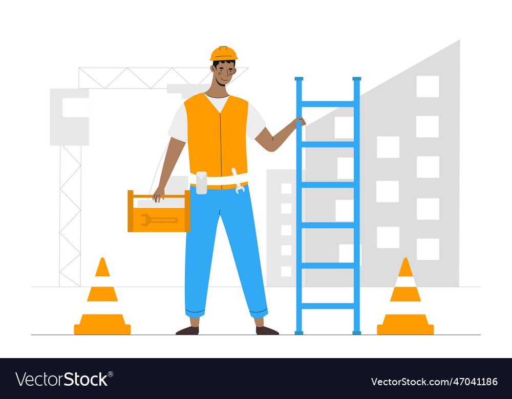 Builder with tools Royalty Free Vector Image - VectorStock