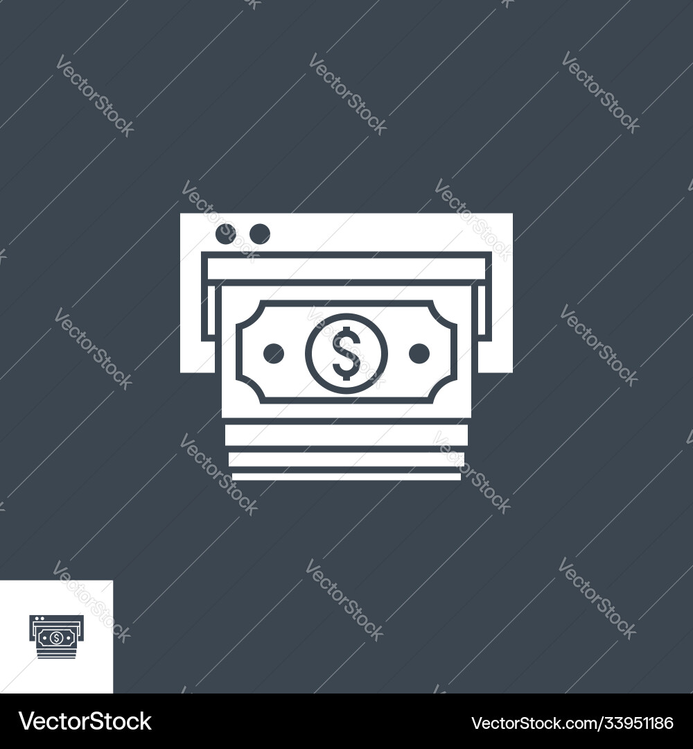 Cash out related glyph icon Royalty Free Vector Image