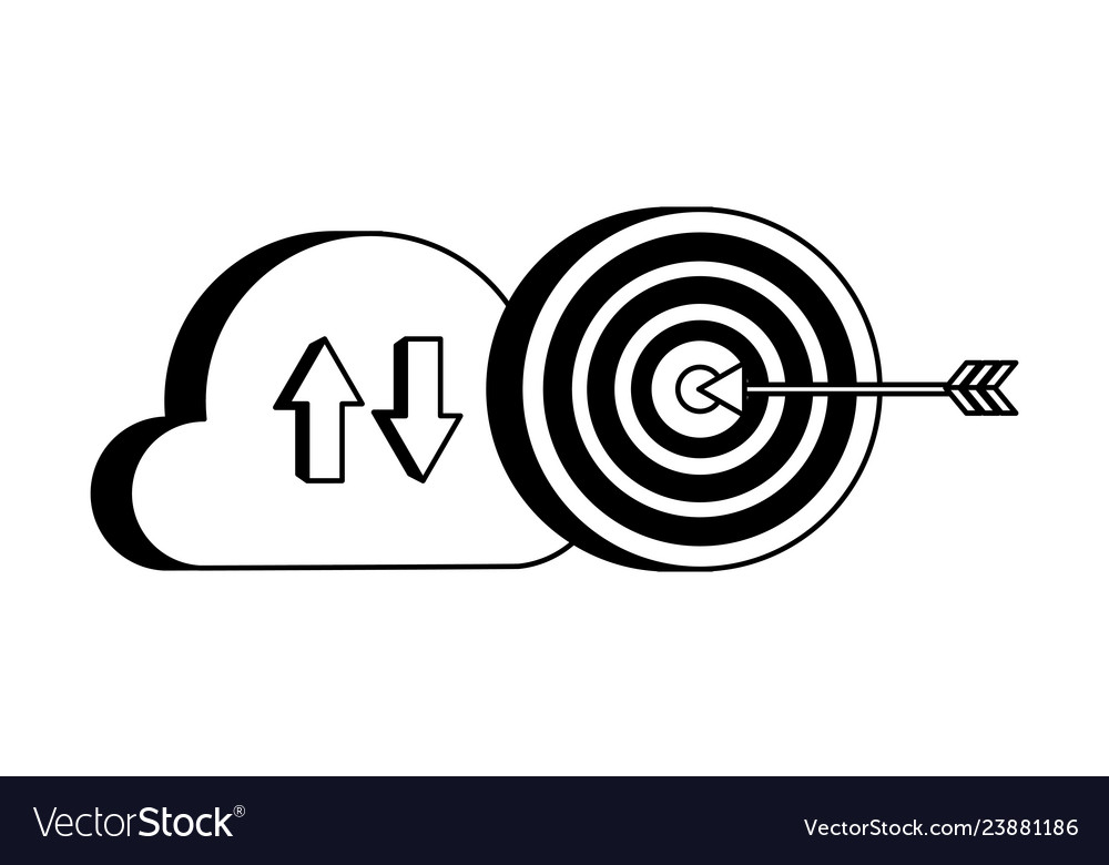 Cloud computing data and target Royalty Free Vector Image