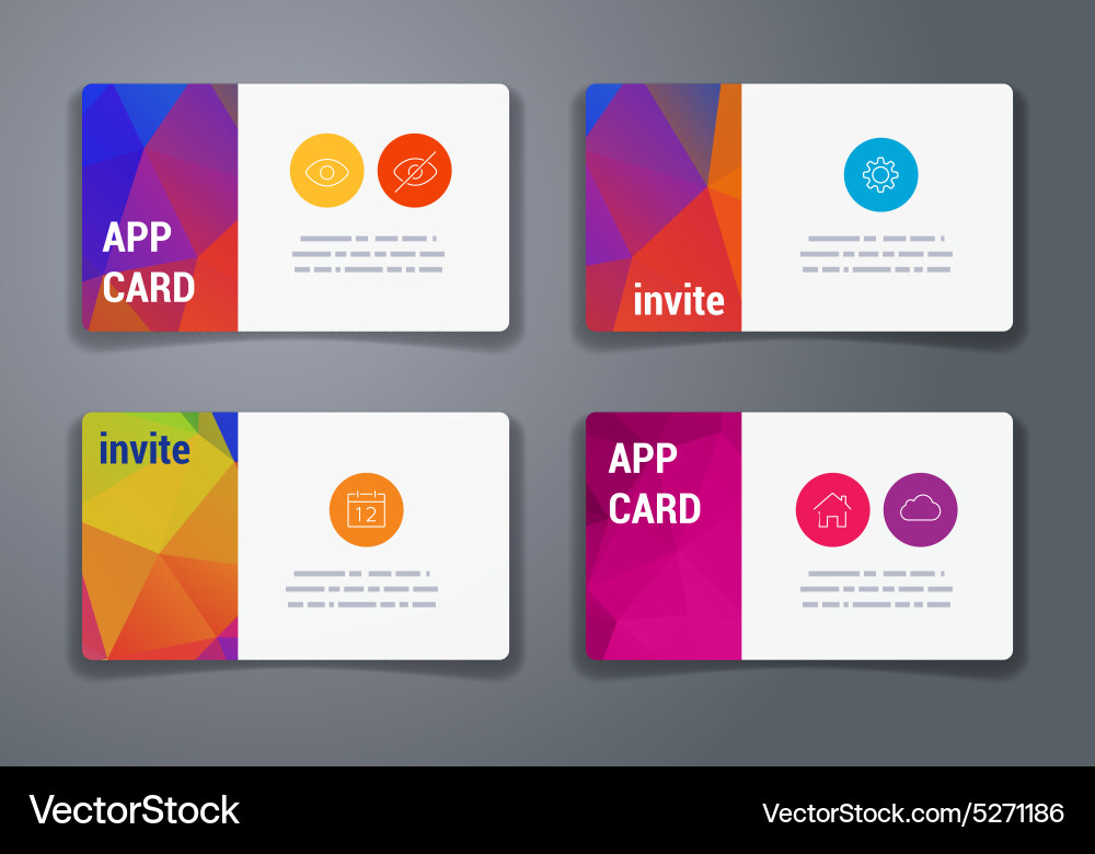 Colorful tiles templates for web ui and pring Vector Image