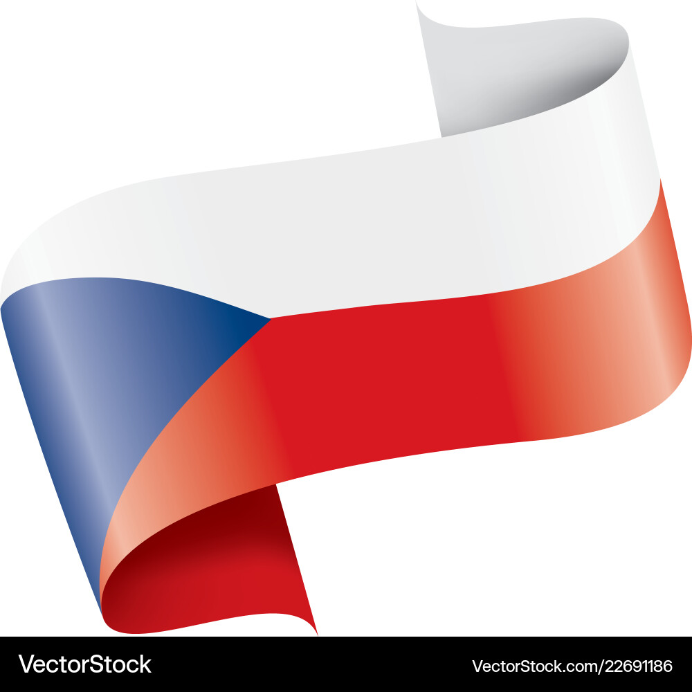 Czechia flag on a white Royalty Free Vector Image