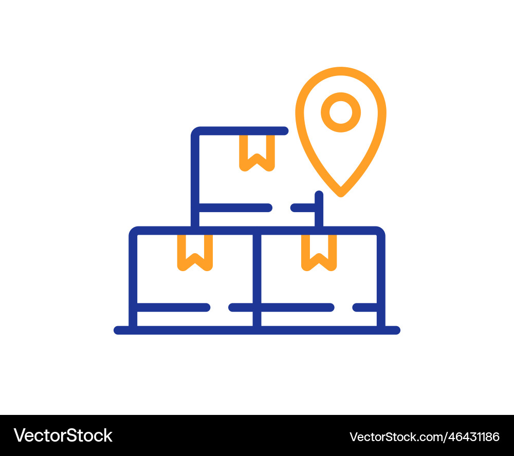 Delivery service line icon package location sign Vector Image