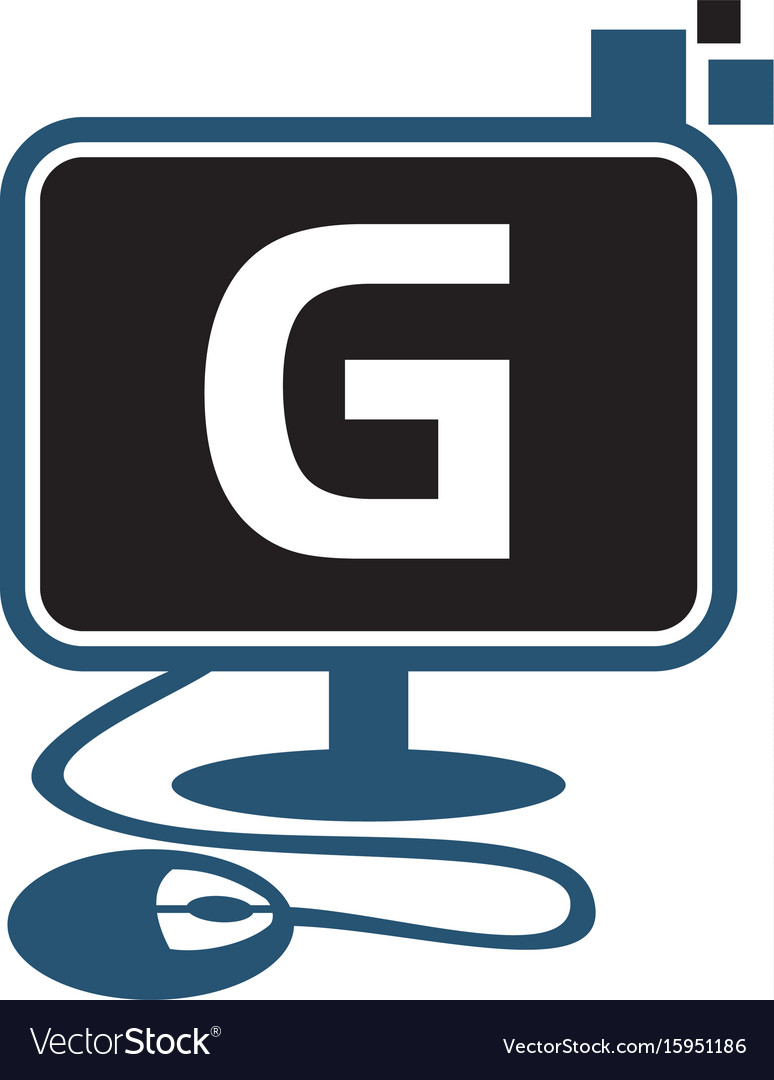 Digital technology initial g Royalty Free Vector Image