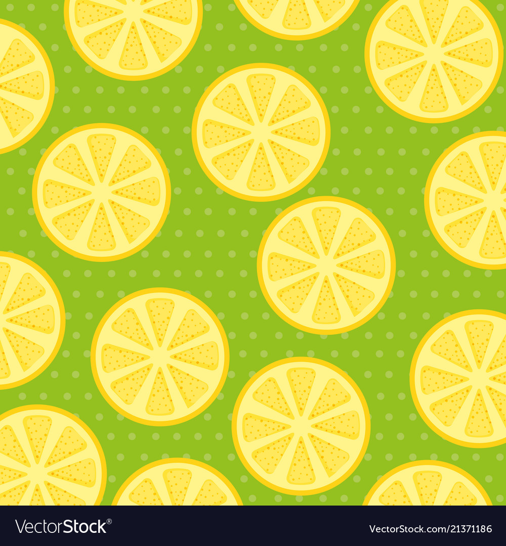Fresh lemons pattern background Royalty Free Vector Image