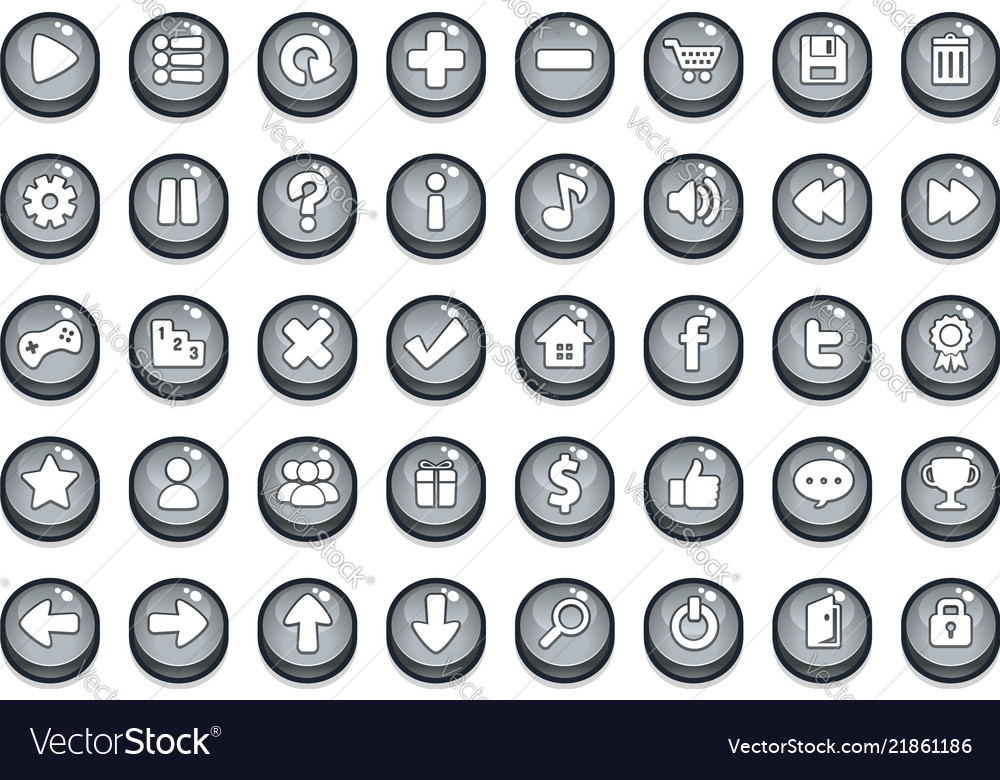 Game button templates Royalty Free Vector Image